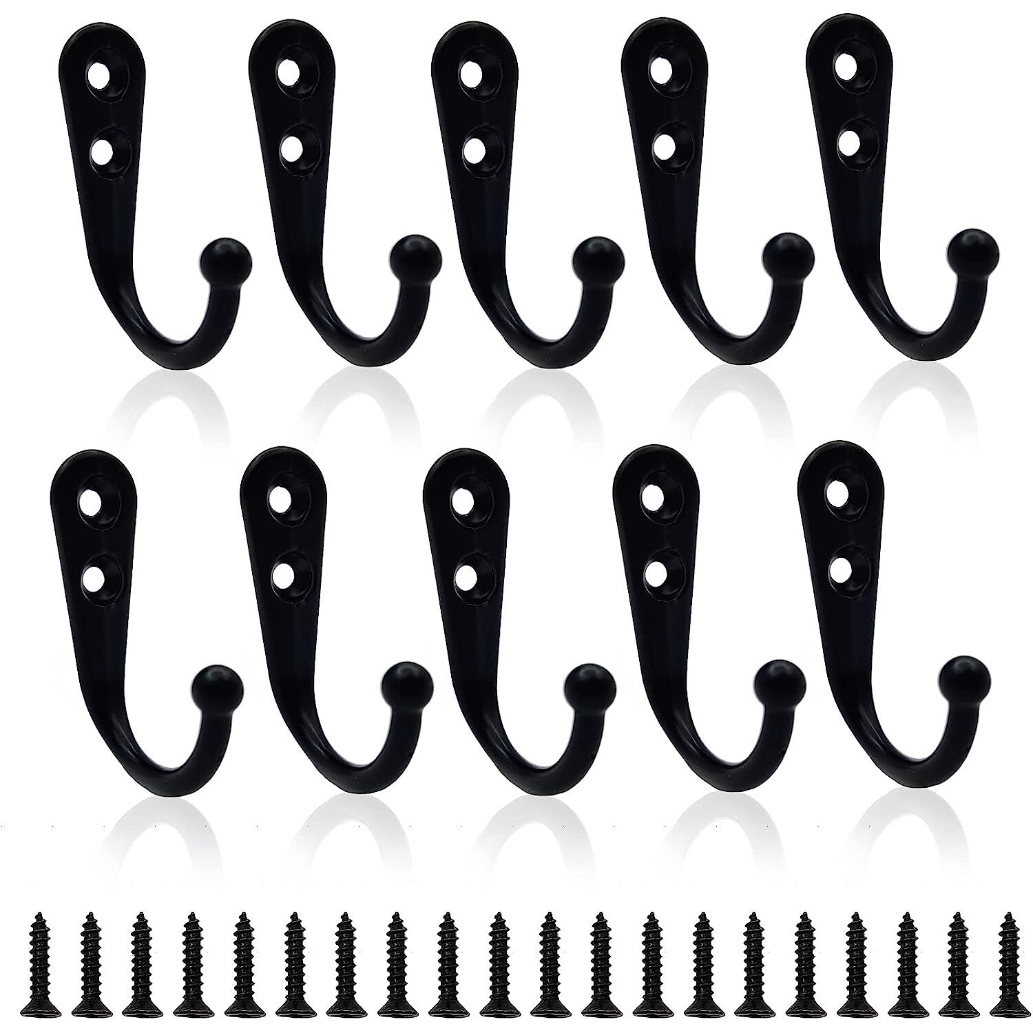 Set 10 carlige universale, Aliaj de zinc, Negru - eMAG.ro