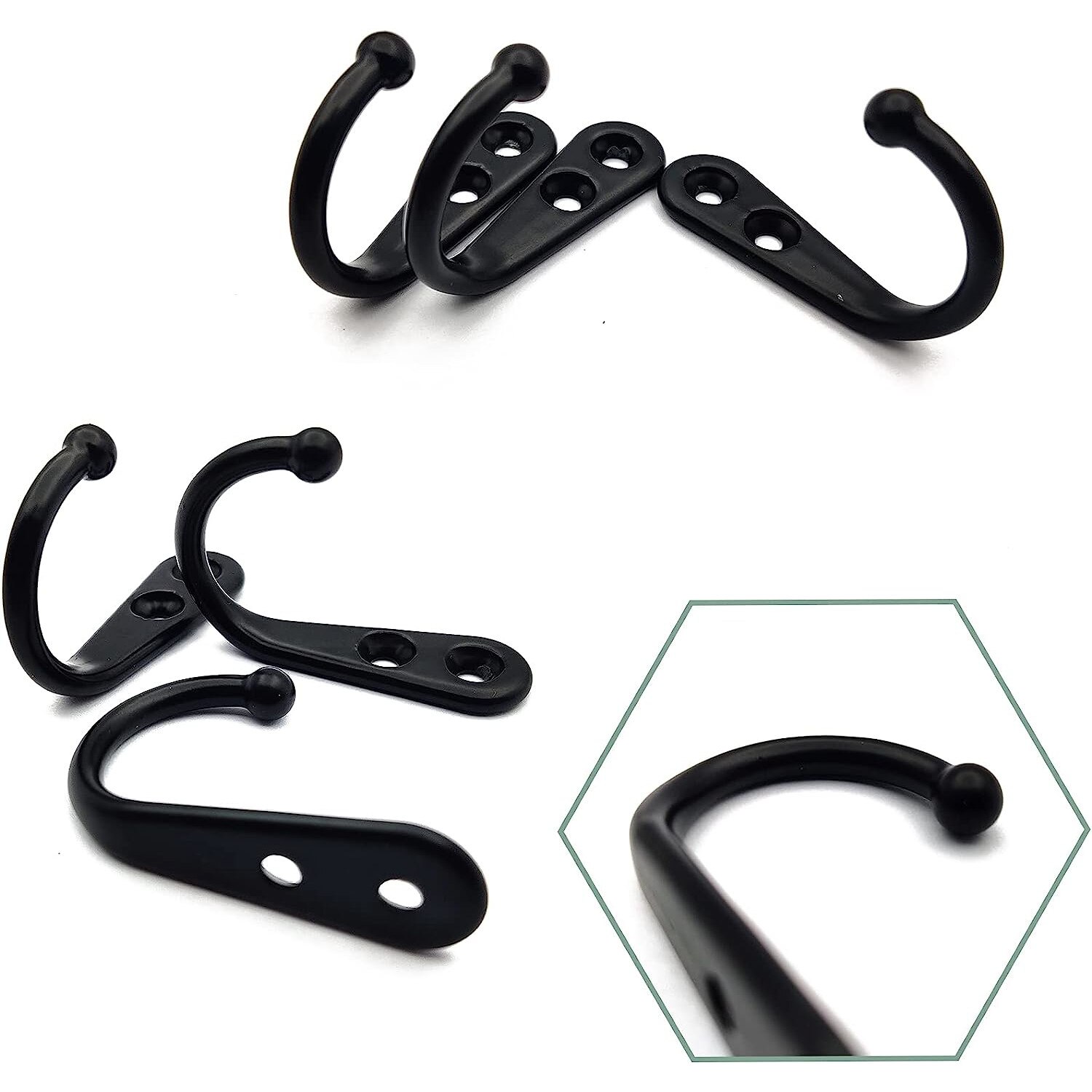 Set 10 carlige universale, Aliaj de zinc, Negru - eMAG.ro