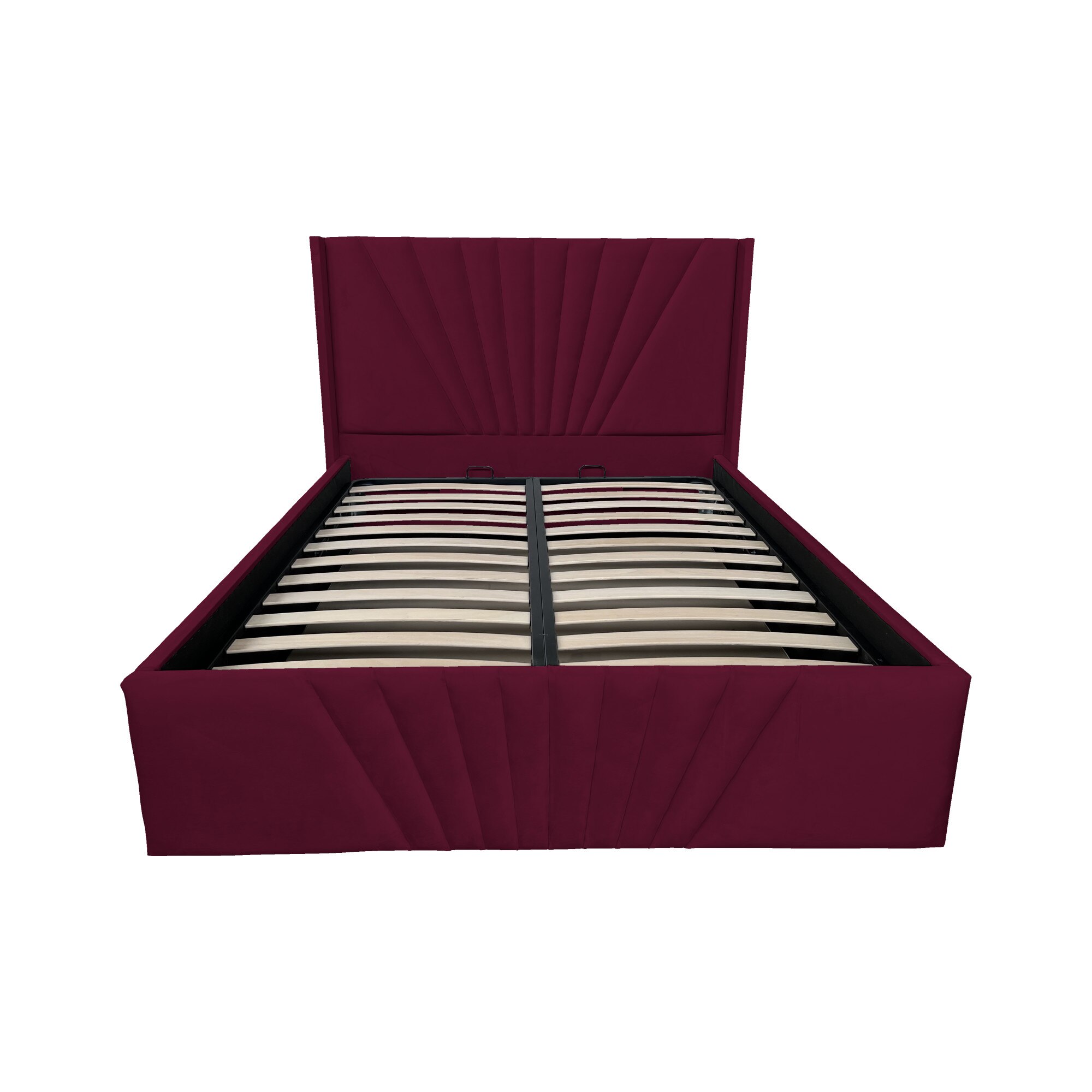 Pat tapitat Peppo, cu spatiu de depozitare si somiera rabatabila ...