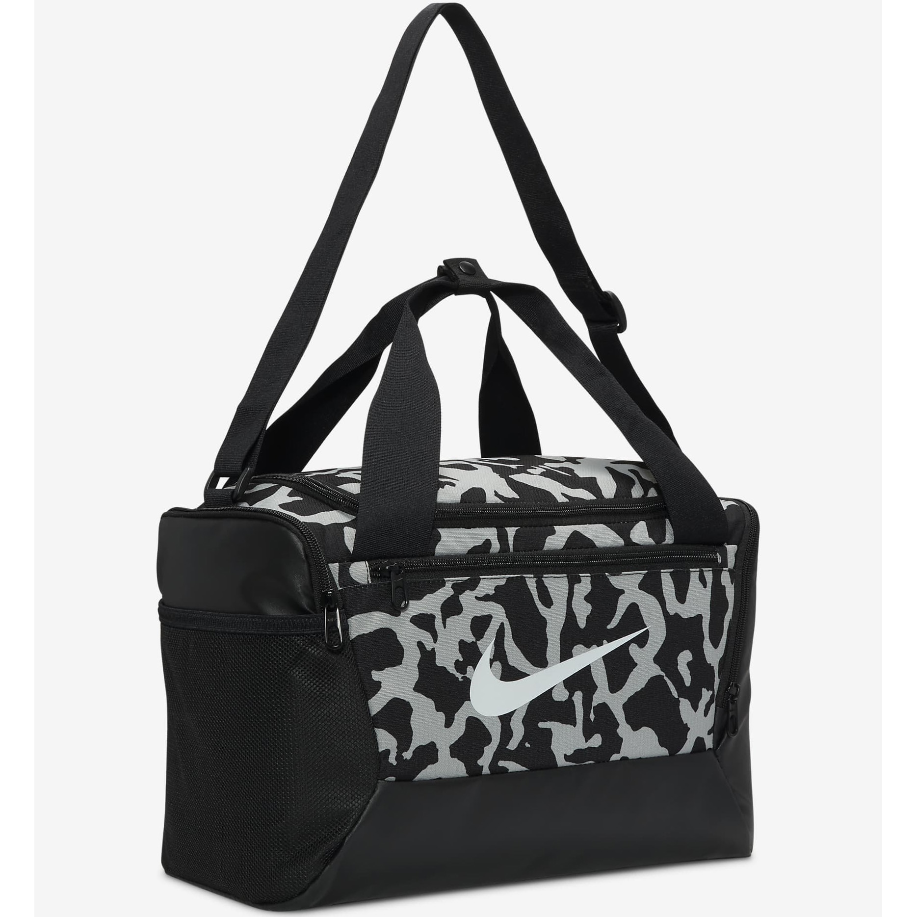 Geanta sport Nike Brasilia AOP 9.5 Extra Small, 25litri, negru/alb ...