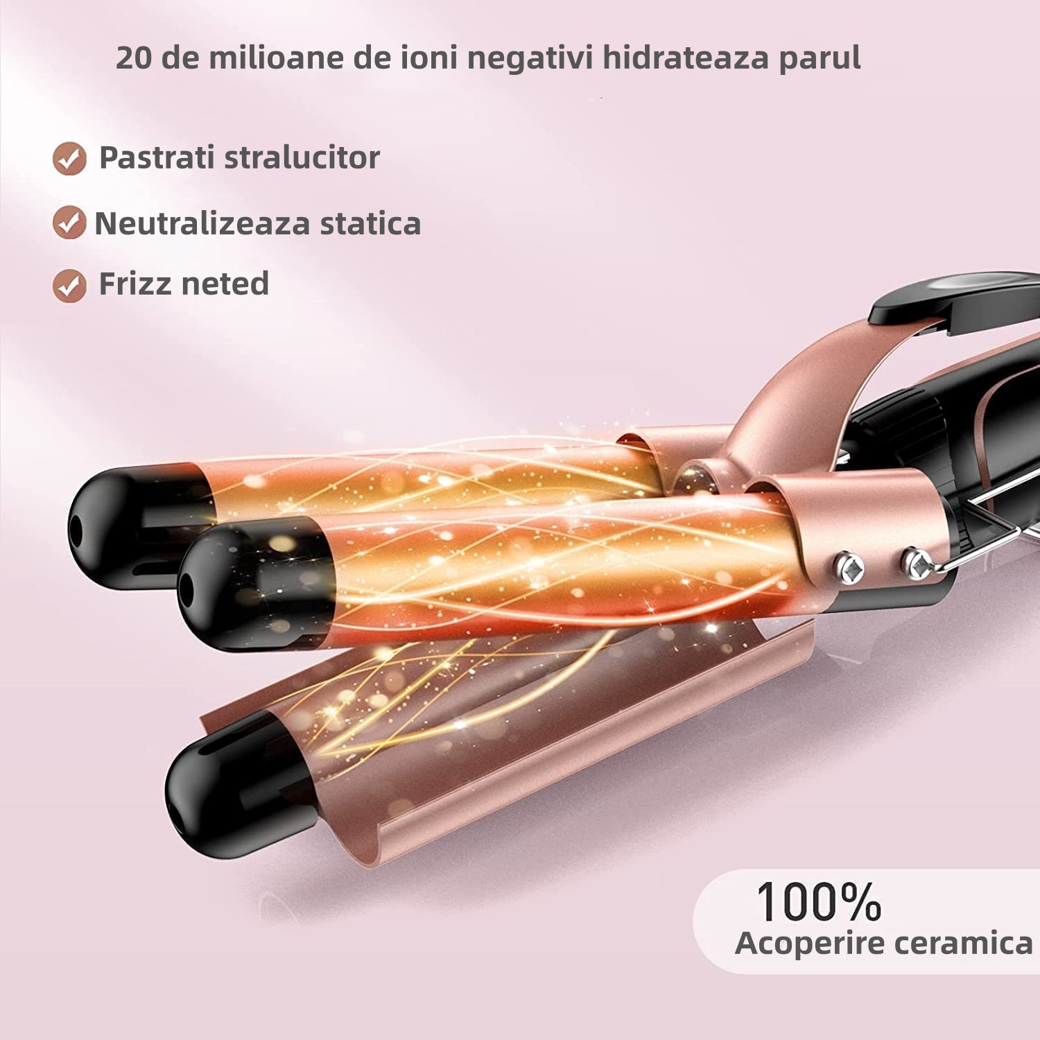 Ondulator par 5 in 1, Ondulator de par 3 tuburi, MOSMAOO®, Ceramica ...
