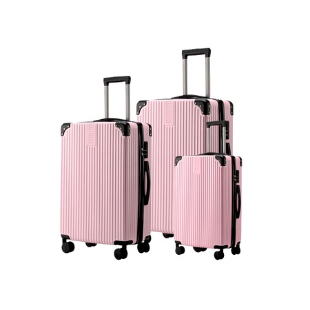 Set valize rigide, Roz, 55/65/76 cm, 3 piese - eMAG.ro