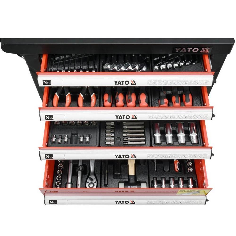 Dulap metalic de scule echipat cu 185 piese Yato YT-55307, Crom Vanadiu ...