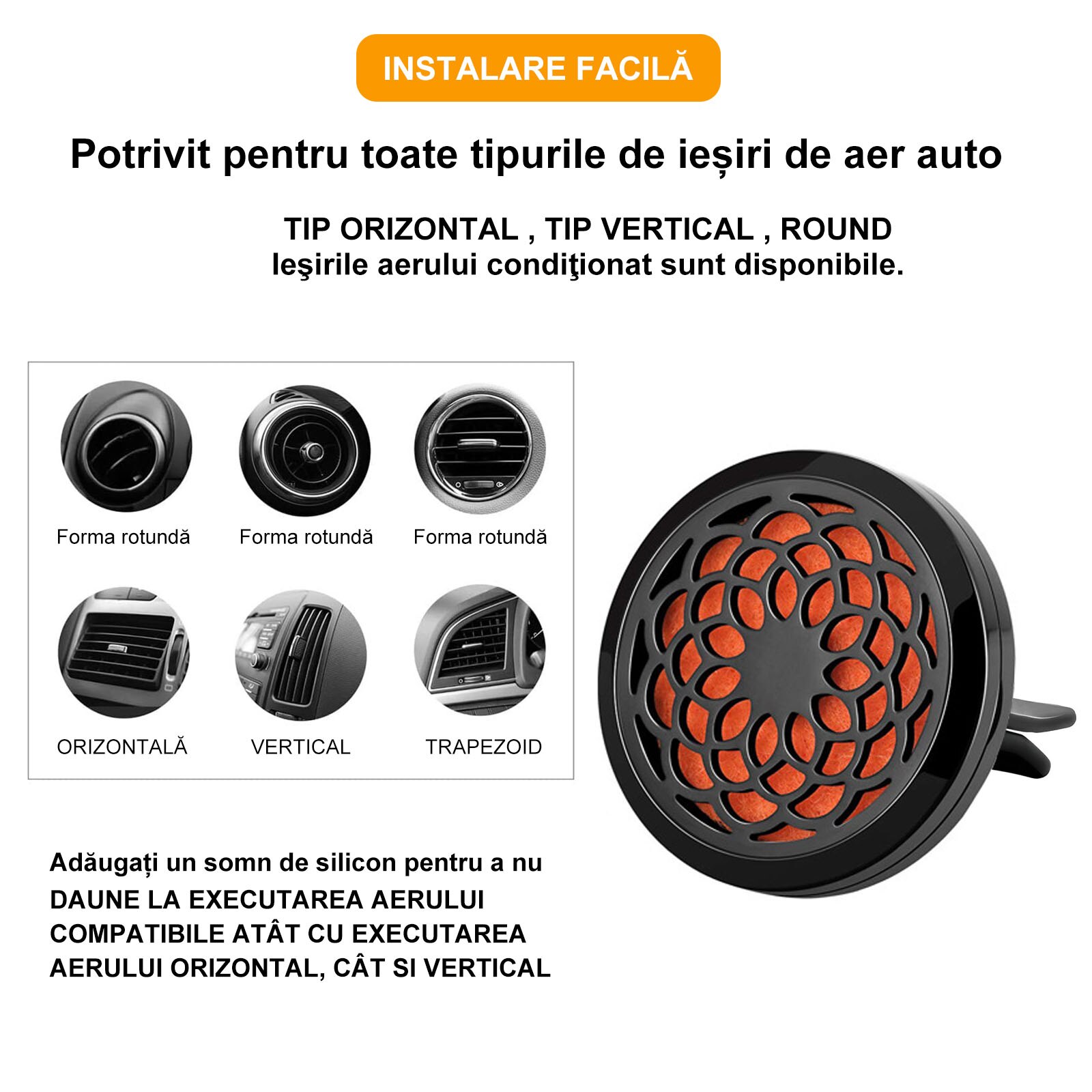 Difuzor auto aromaterapie, Kravzite®, cu 12 discuri din fetru, pentru ...