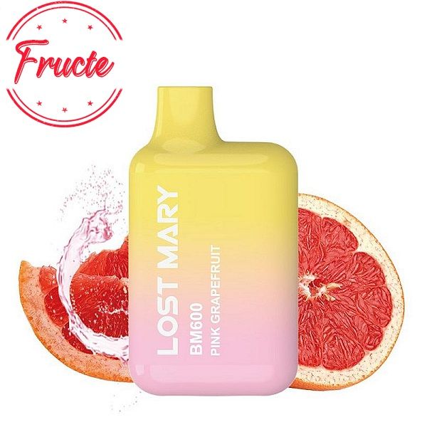 Tigara electronica de unica folosinta, Lost Mary BM600 - Pink Grapefruit, 2ml, 20mg NicSalt ...