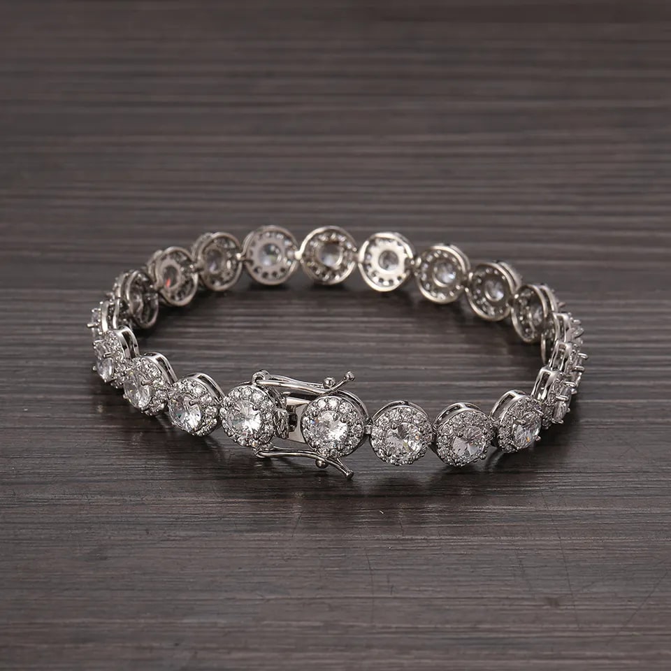 Bratara model tip Tennis de dama, taietura rotunda, prindere catarama ...