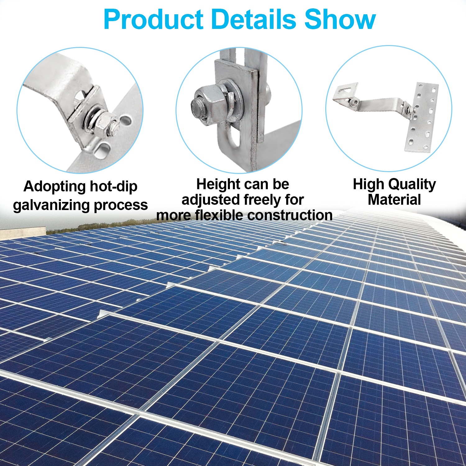 Set 8 cleme montare panouri solare, ZPSNDP, Otel, Argintiu - eMAG.ro