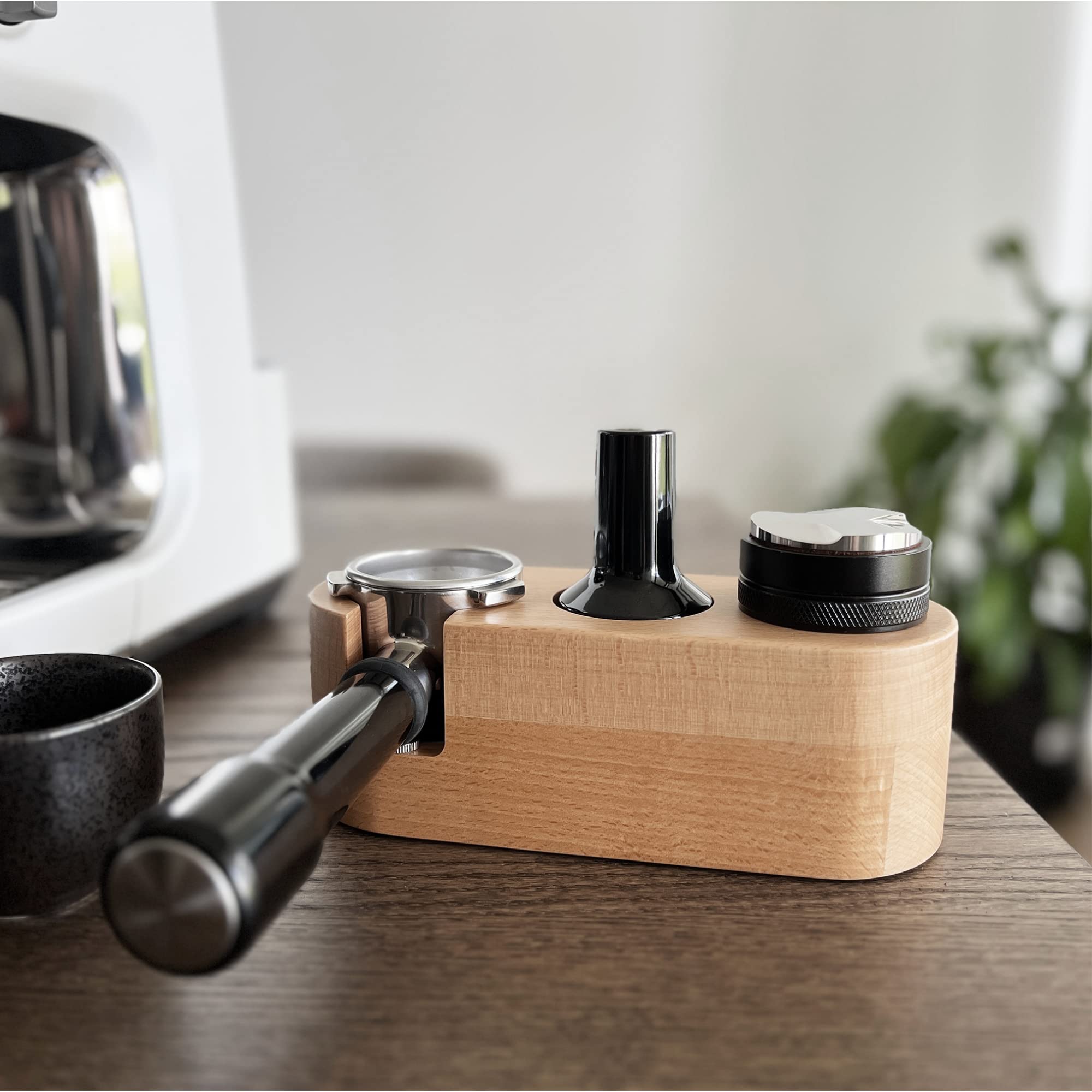 Baza tamper, WALALLA, Lemn, 51-53mm, Maro - eMAG.ro