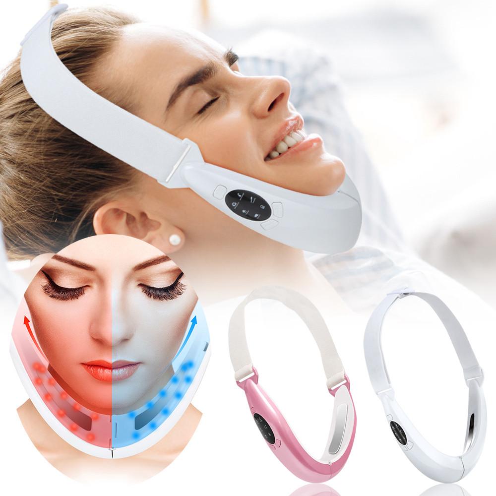 Aparat de ridicare faciala 5 in 1, KINSI, 8 niveluri de intensitate, masaj facial, EMS, terapie ...