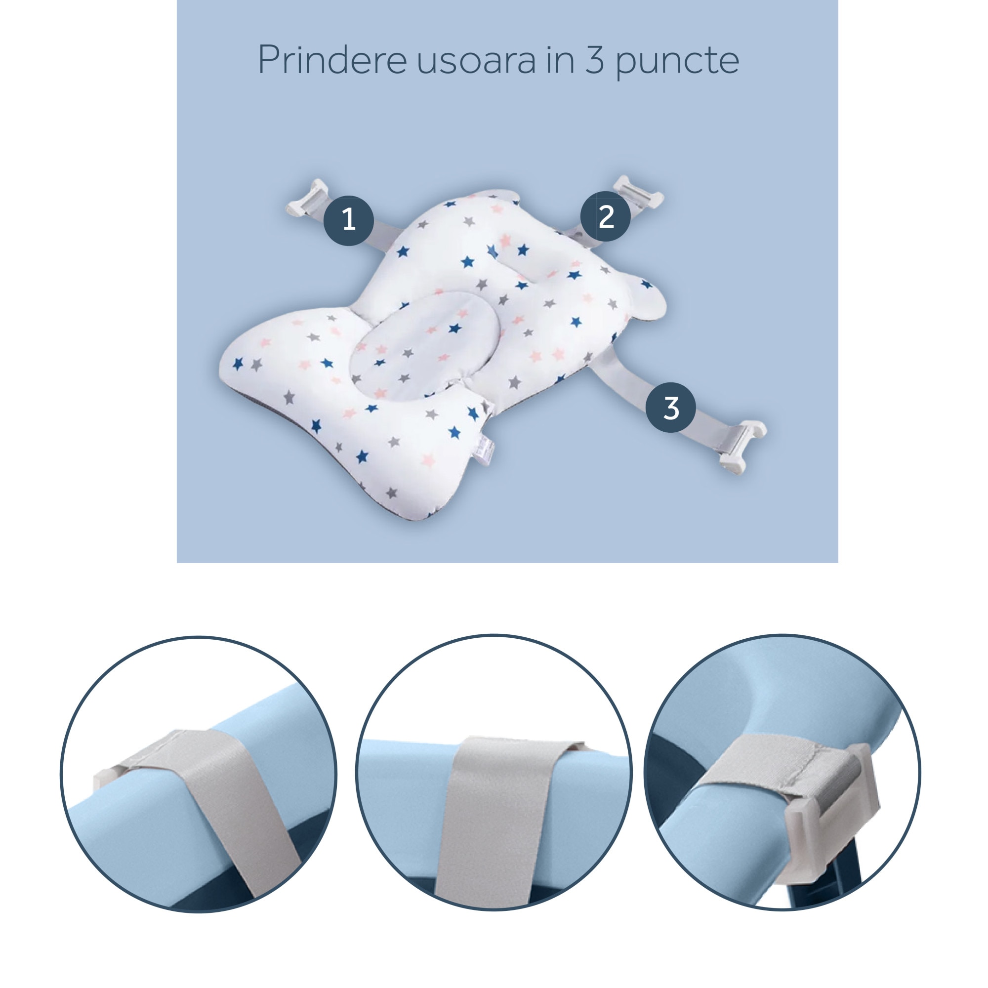 Cadita bebelusi pliabila cu pernuta UniqViBE®, termometru incorporat ...