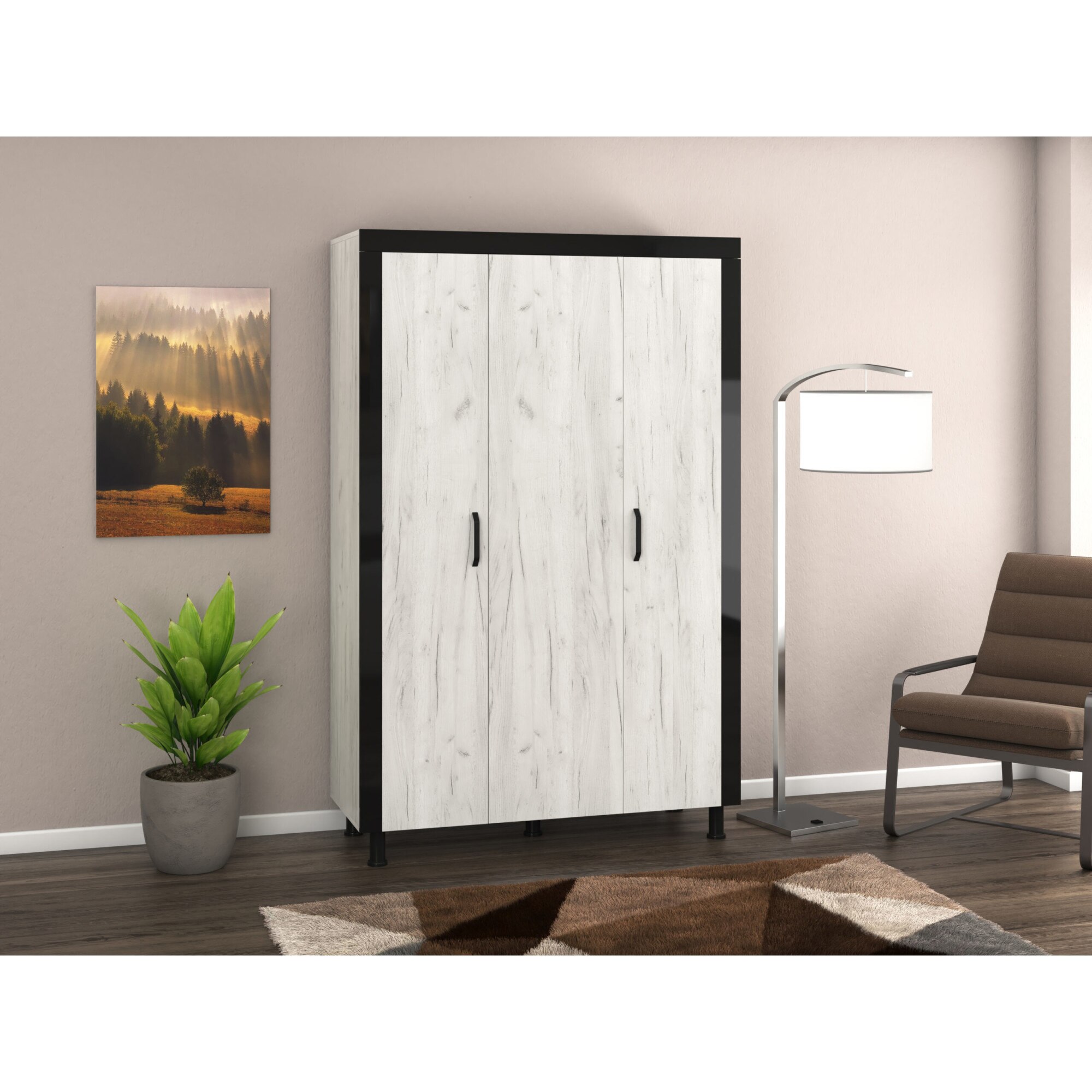Dressing Omega, Alb murdar, 130x202x52 cm - eMAG.ro
