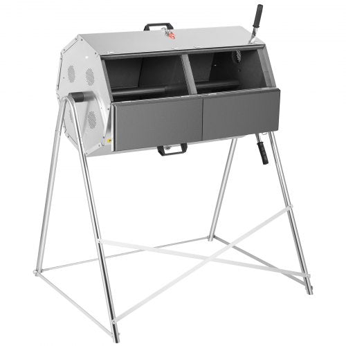 Compostor cu Tambur, 270 Litri, Composter pentru Gradina cu Doua Camere ...