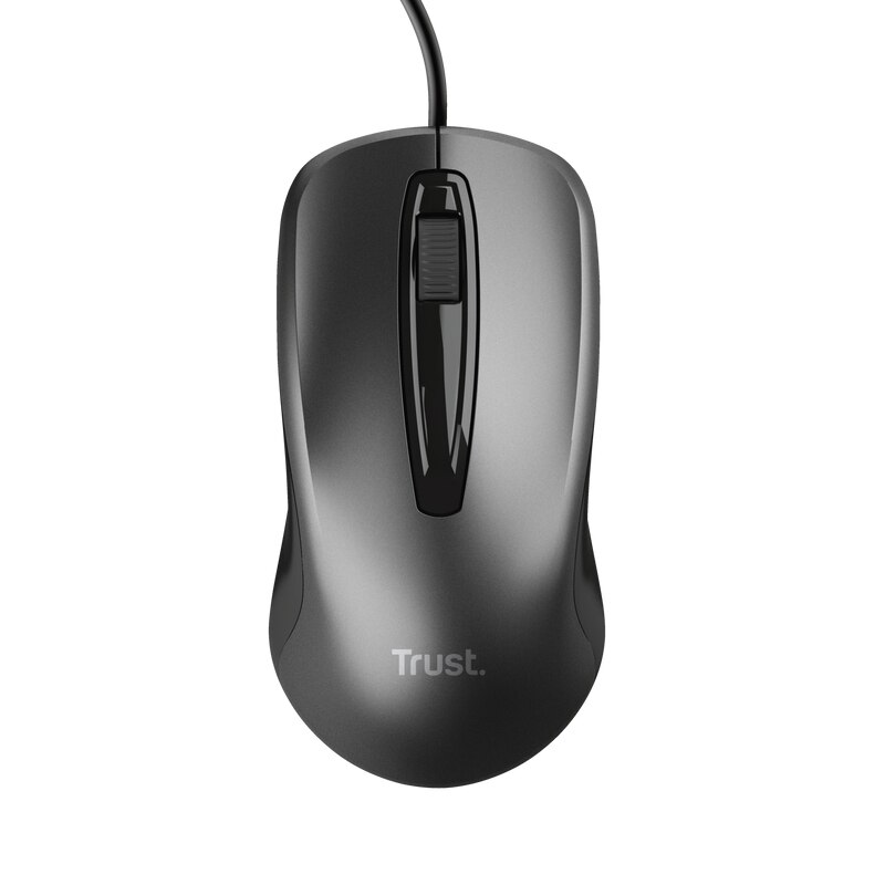 Mouse optic, Trust, USB, 1200 DPI, 3 butoane, Negru - eMAG.ro