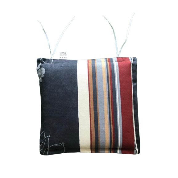 Perna sezut scaun, culoare neagra cu dungi rosu, galben, gri, 42x40x3 ...