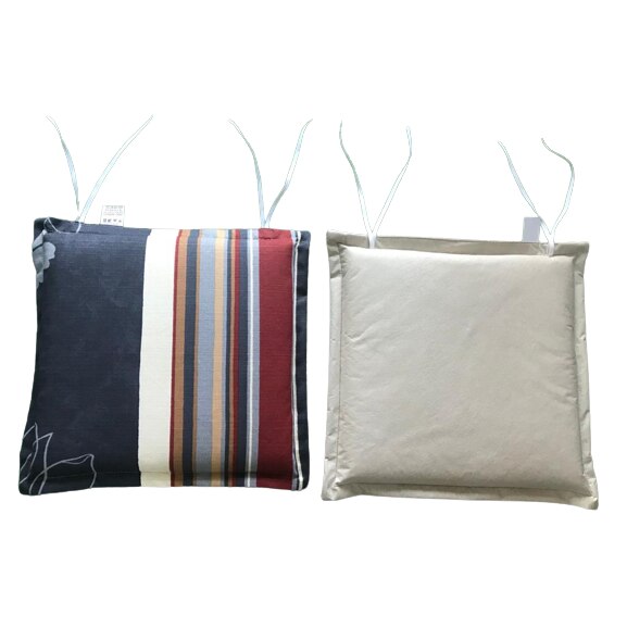 Perna sezut scaun, culoare neagra cu dungi rosu, galben, gri, 42x40x3 ...