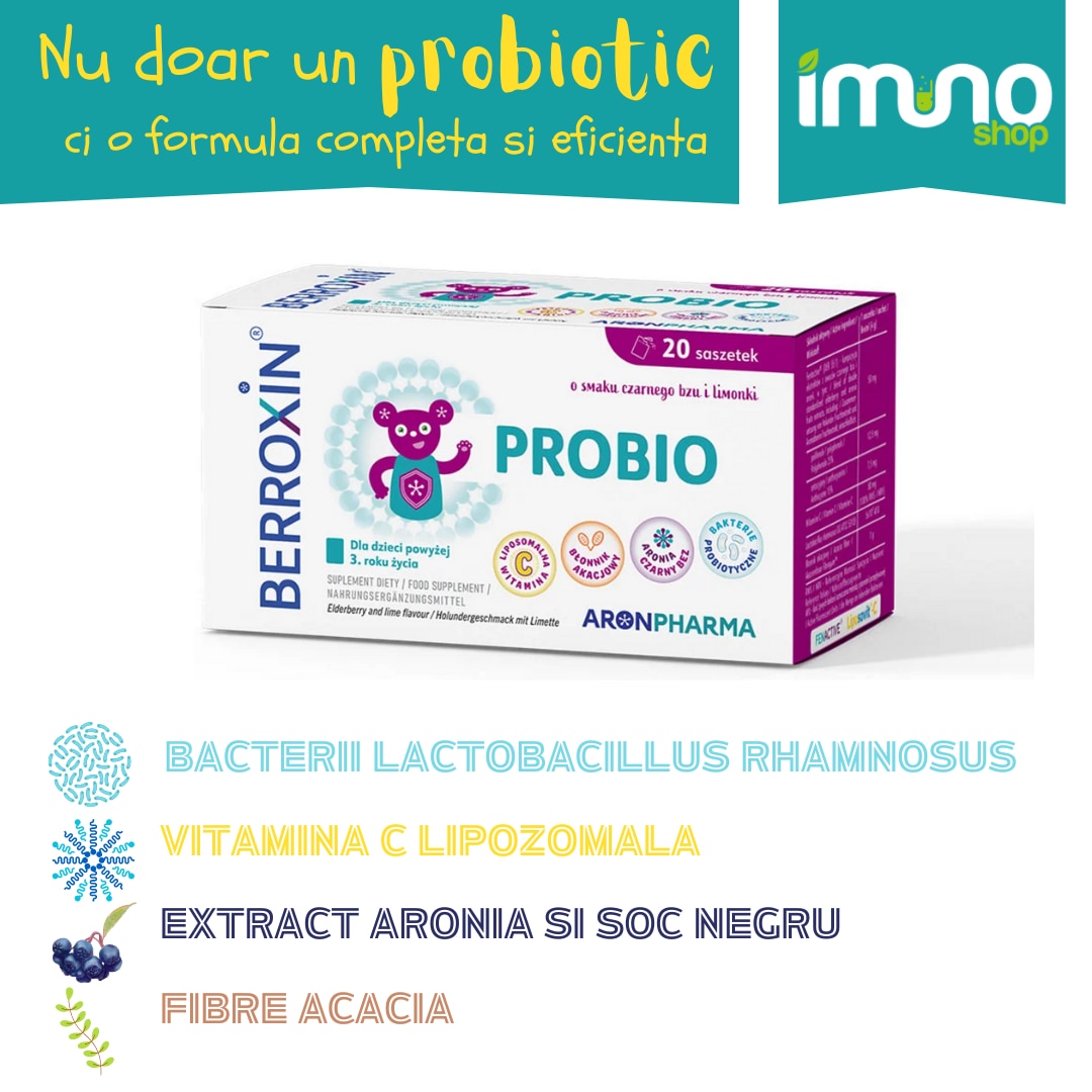 Probiotic copii cu vitamina C Lipozomala si extracte de aronia si soc ...
