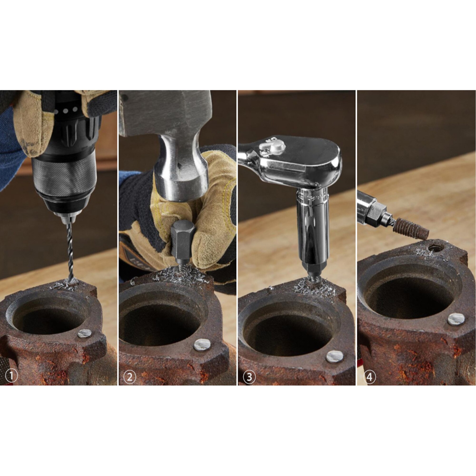 Set extractoare suruburi, prezoane rupte si piulite deteriorate, 25 ...