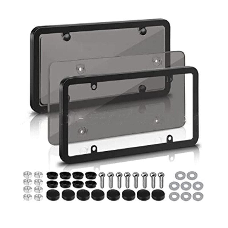 Set rame de placute de inmatriculare, Plastic, Negru - eMAG.ro