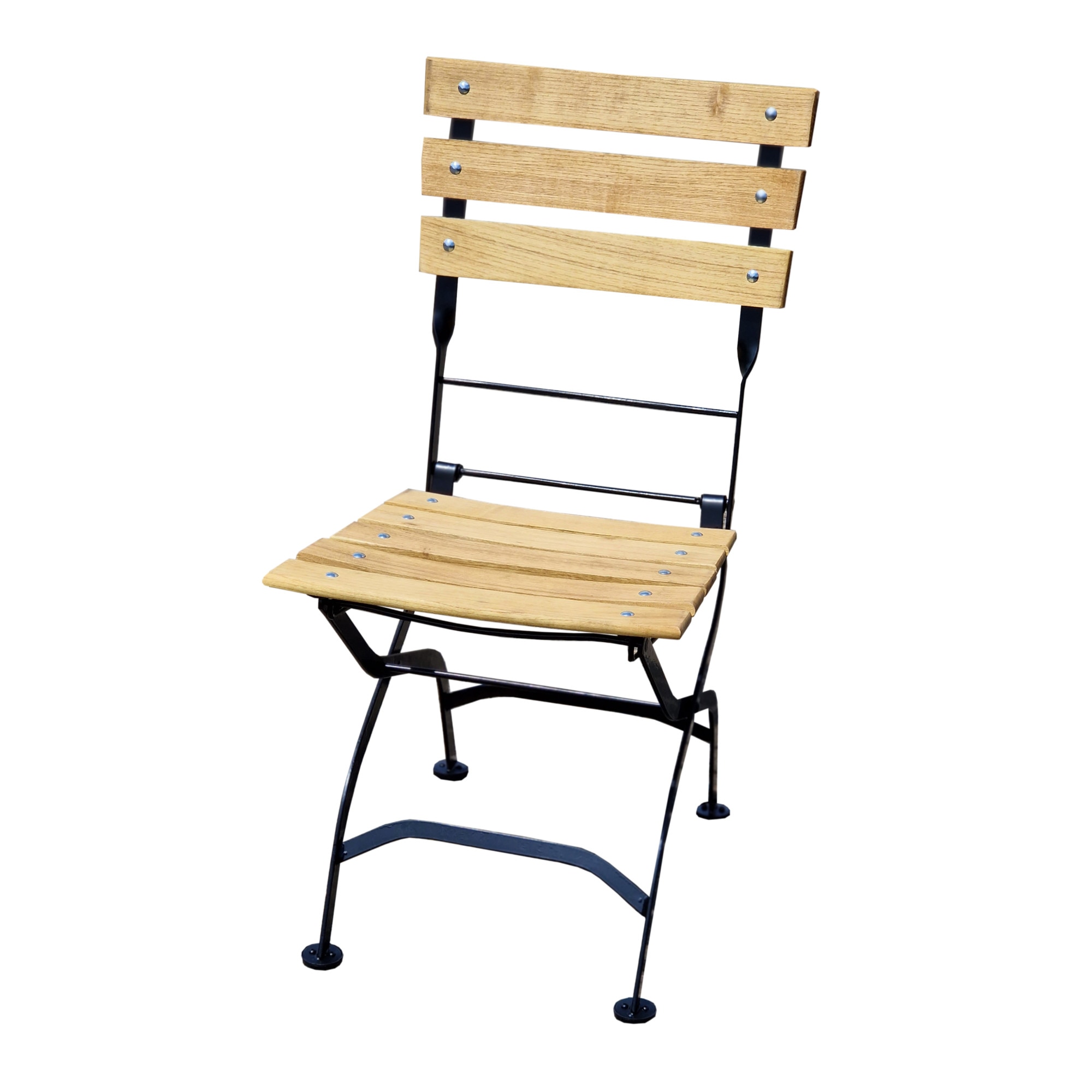 Scaun Bistro, Feromet, Natur Negru, Salcam, Metal, Pliabil - eMAG.ro