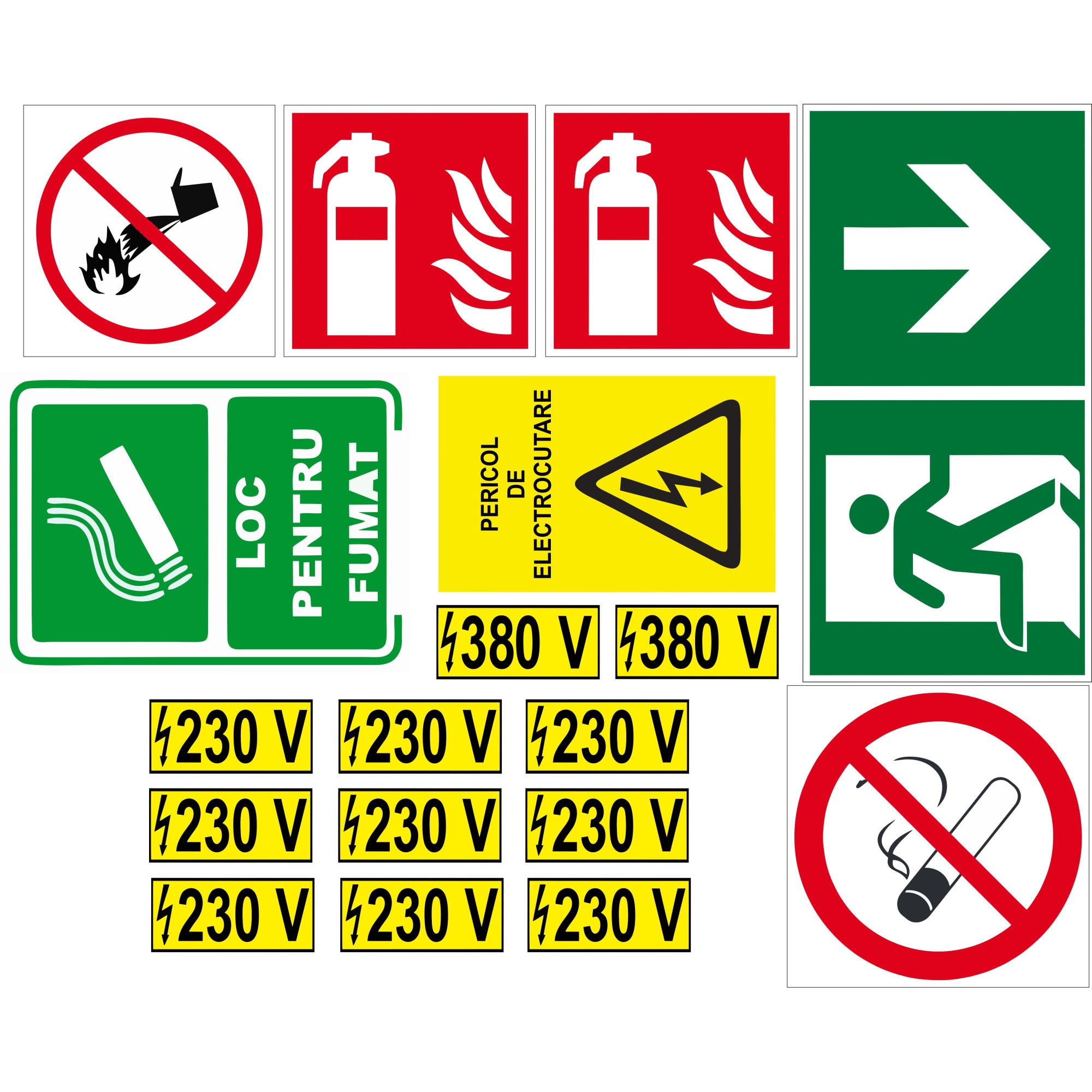 Set 28 Autocolante obligatorii firme SSM si PSI - eMAG.ro