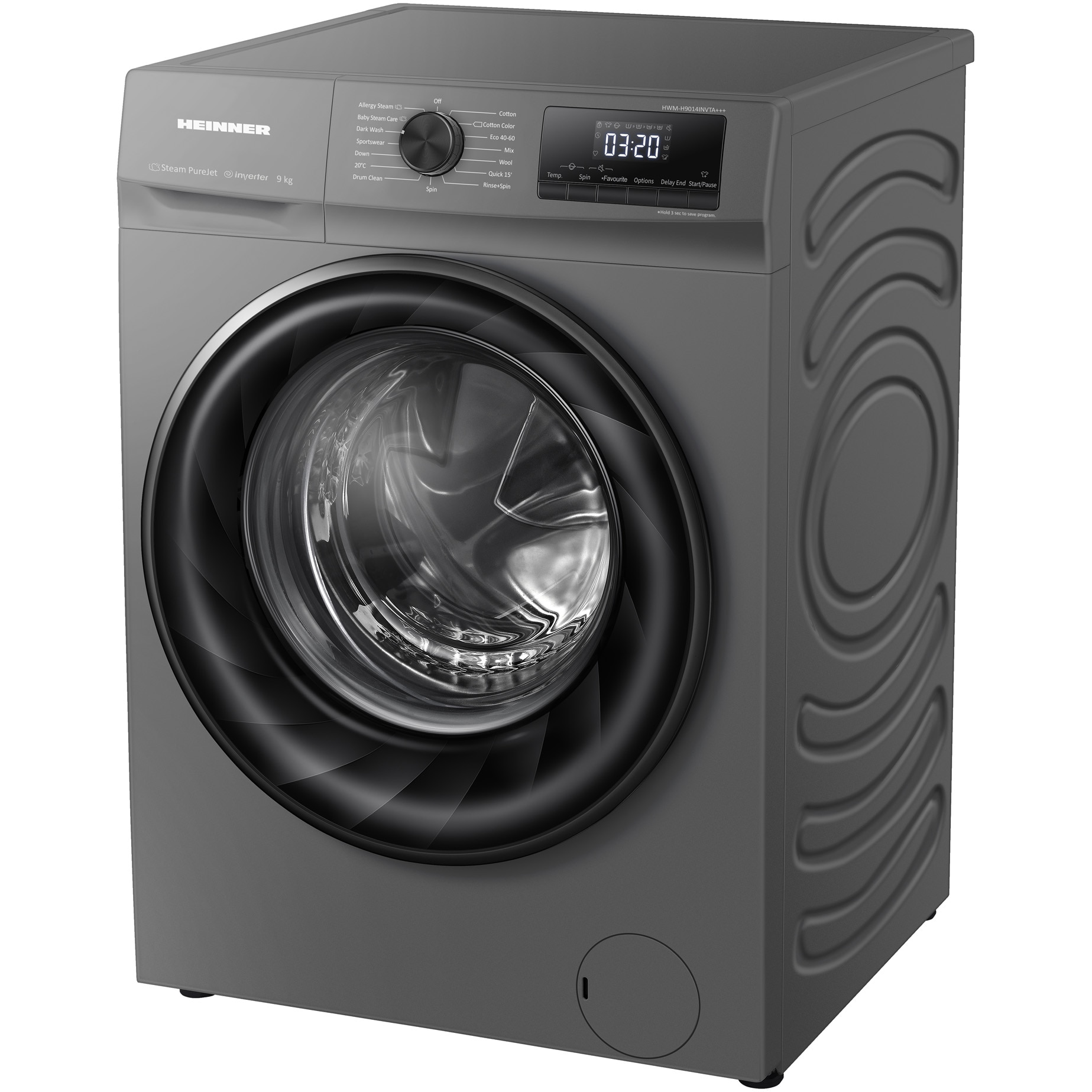 Heinner HWM-H9014INVTA+++ mosógép, A energiaosztály, 9 kg kapacitás, 1400 ford./perc, 15 program ...