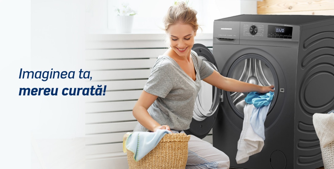 Masina de spalat rufe Heinner HWM-H9014INVTA+++, 9 kg, 1400 rpm, Clasa A, Motor Inverter ...