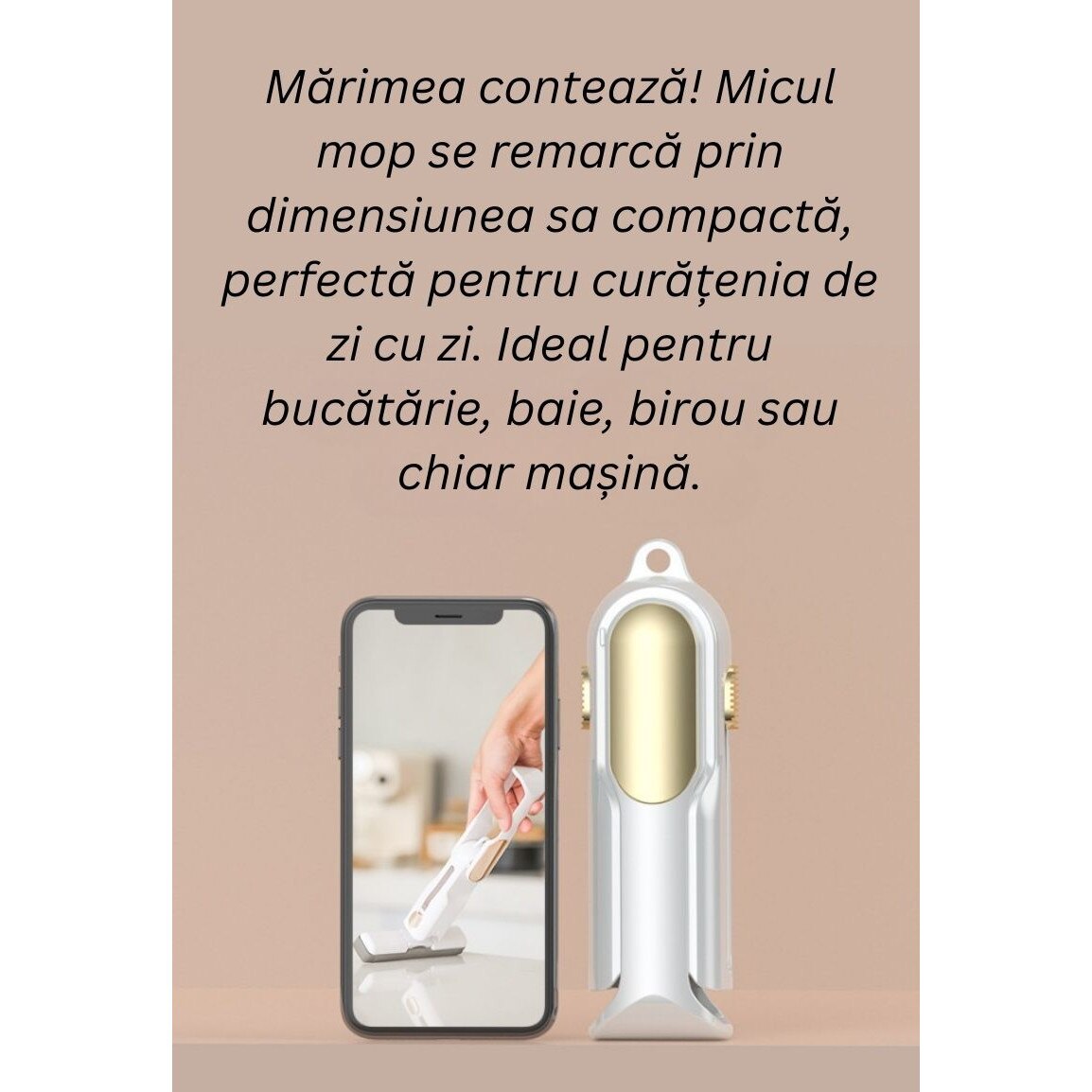 Mini mop portabil cu stoarcere automata, design modern, suspendabil si ...