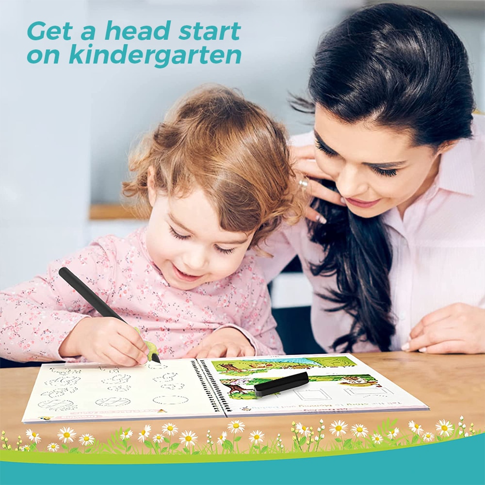 Set cu 4 caiete de lucru si stilou magic EZGETOP® pentru scris si ...