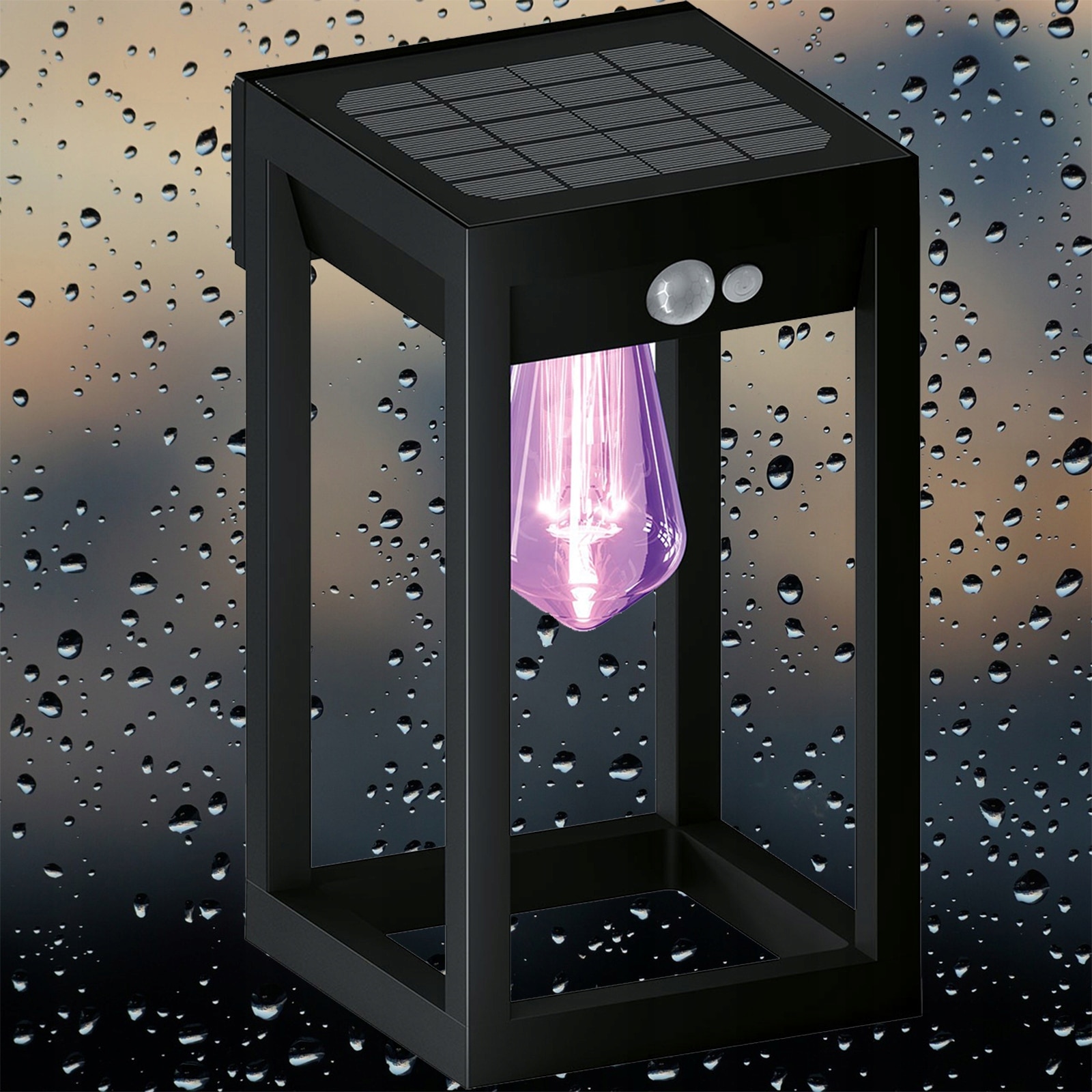 Felinar solar de gradina, LED, RGB+CCT, Bluetooth, Negru - eMAG.ro