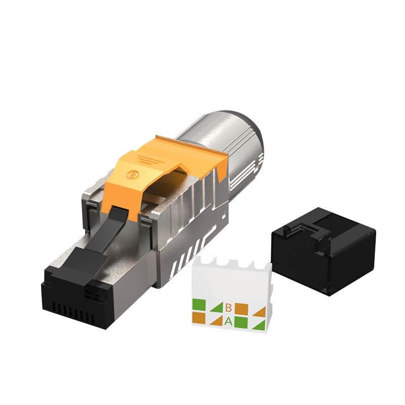 Mufa Rj45 Cat.8 ecranata Tool-less Modular, Portocaliu - eMAG.ro