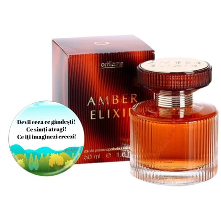 Дамска парфюмна вода Oriflame Amber Elixir 50 мл и значка Dactylion с ...