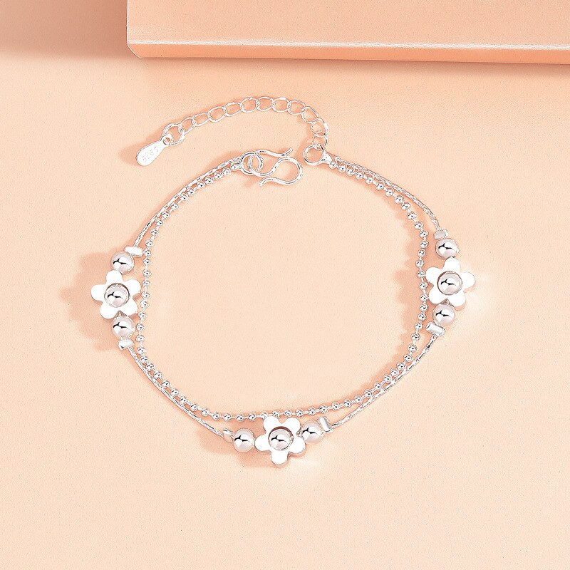 Bratara dama argint, model floral, reglabila 16cm plus 3cm - eMAG.ro