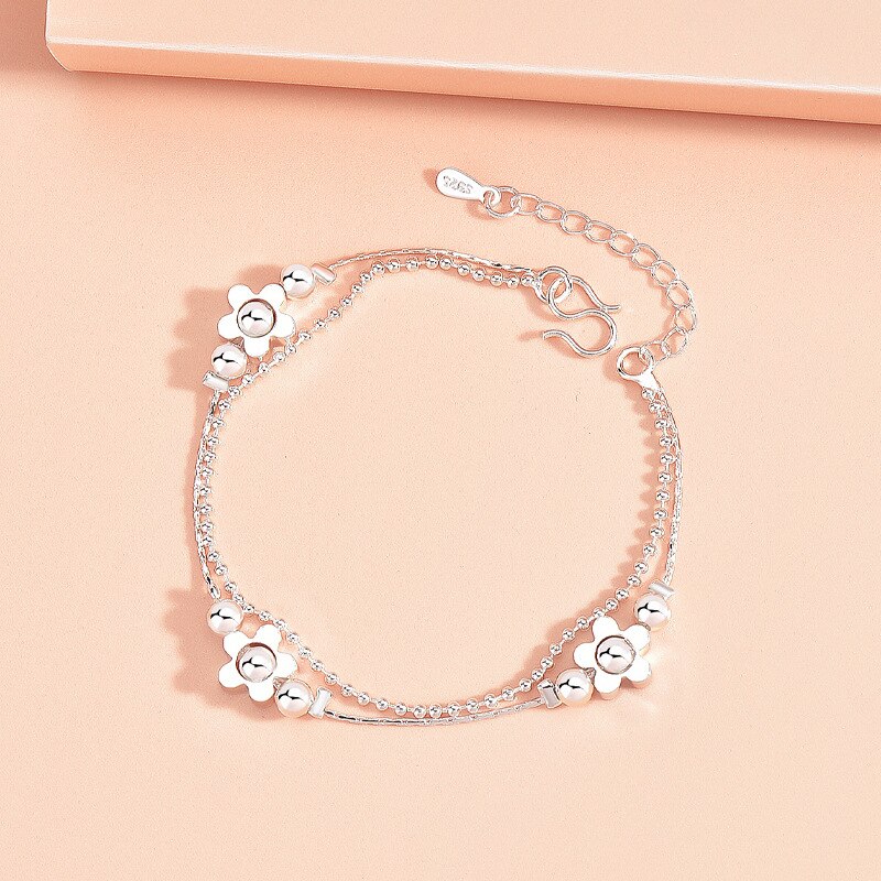 Bratara dama argint, model floral, reglabila 16cm plus 3cm - eMAG.ro