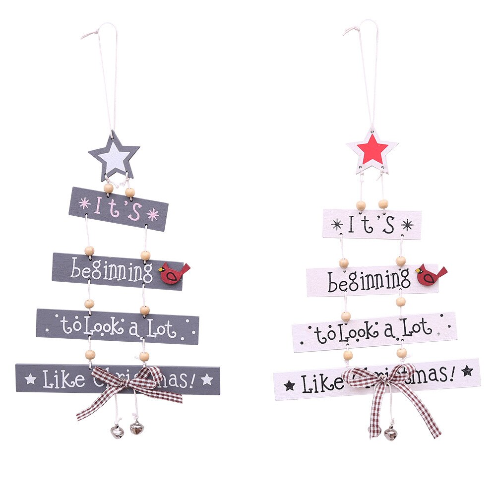 Set 2 ornamente pentru brad de Craciun, Lemn, Alb/Gri - eMAG.ro
