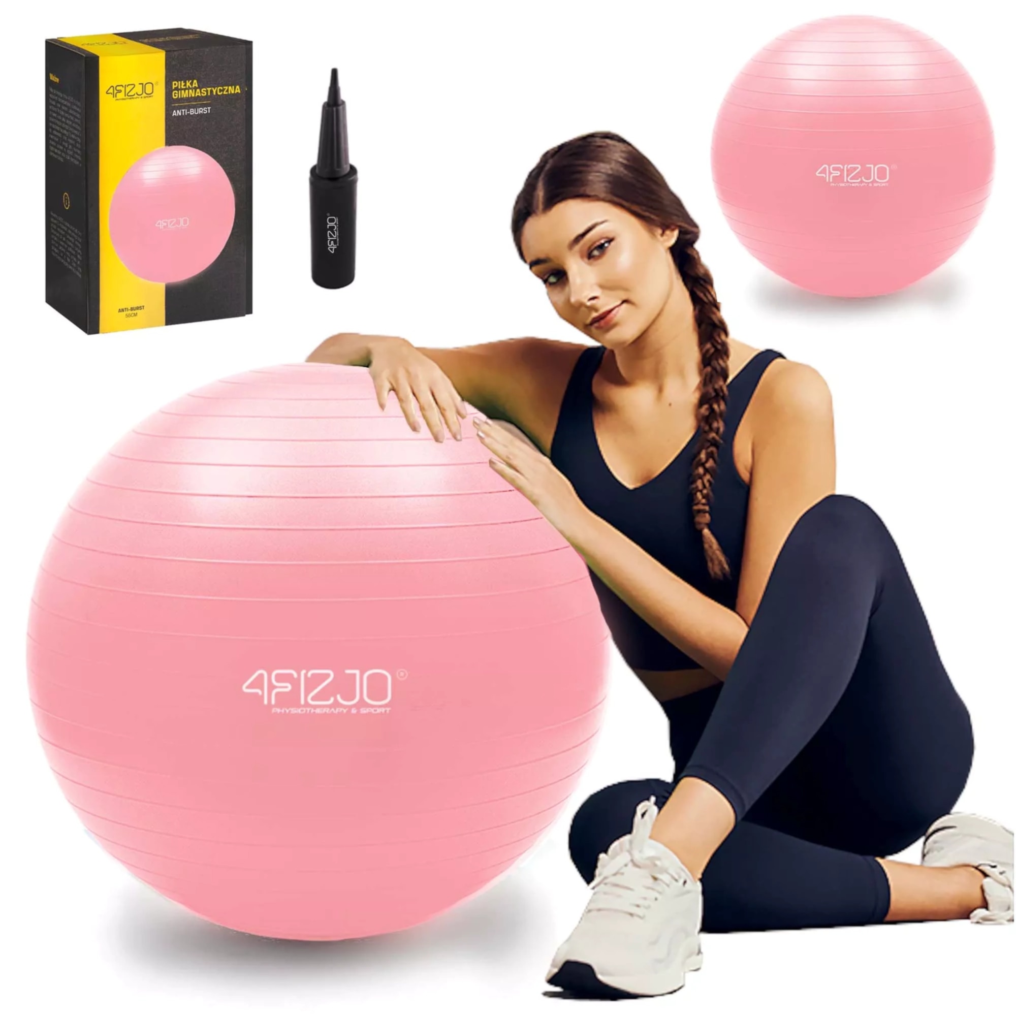 Minge de fitness 4FIZJO, pentru exercitii fizice in sala gimnastica ...