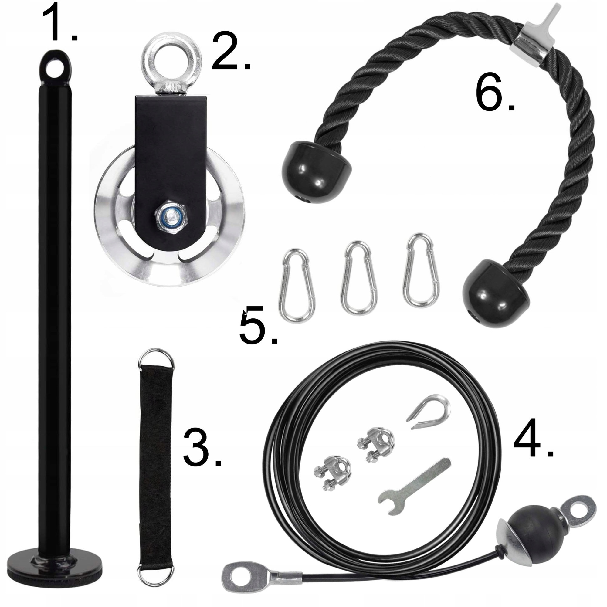 Set accesorii fitness pentru triceps, Otel, Negru - eMAG.ro