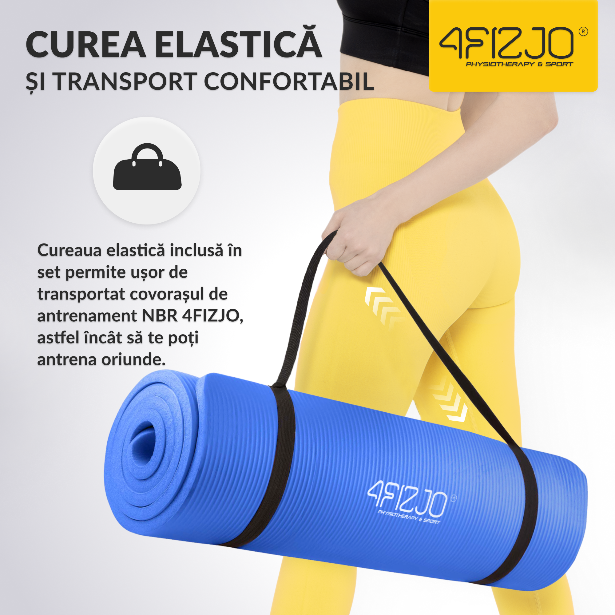 Saltea pentru antrenament, 4FIZJO, Pentru yoga, Spuma NBR, Fitness ...