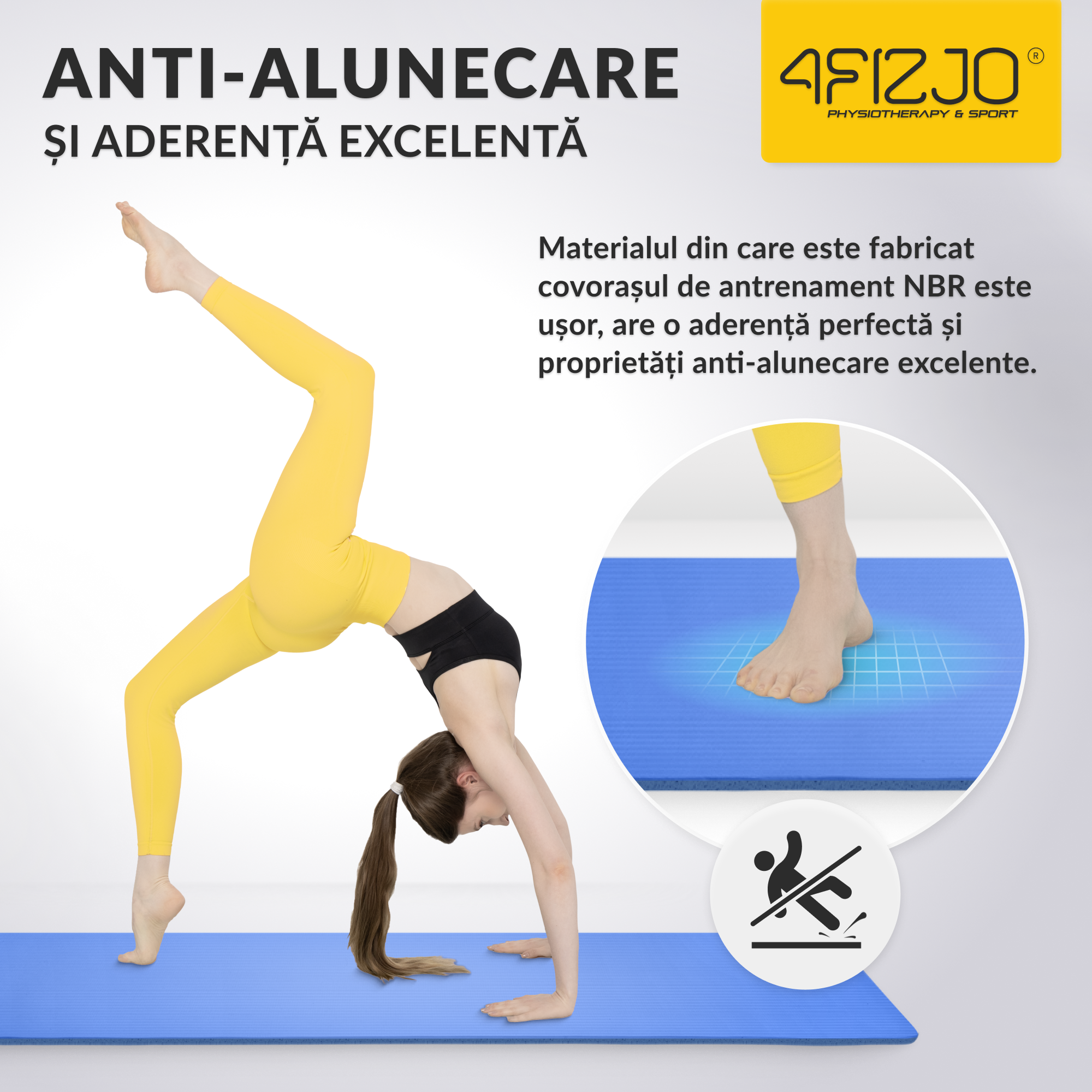 Saltea pentru antrenament, 4FIZJO, Pentru yoga, Spuma NBR, Fitness ...