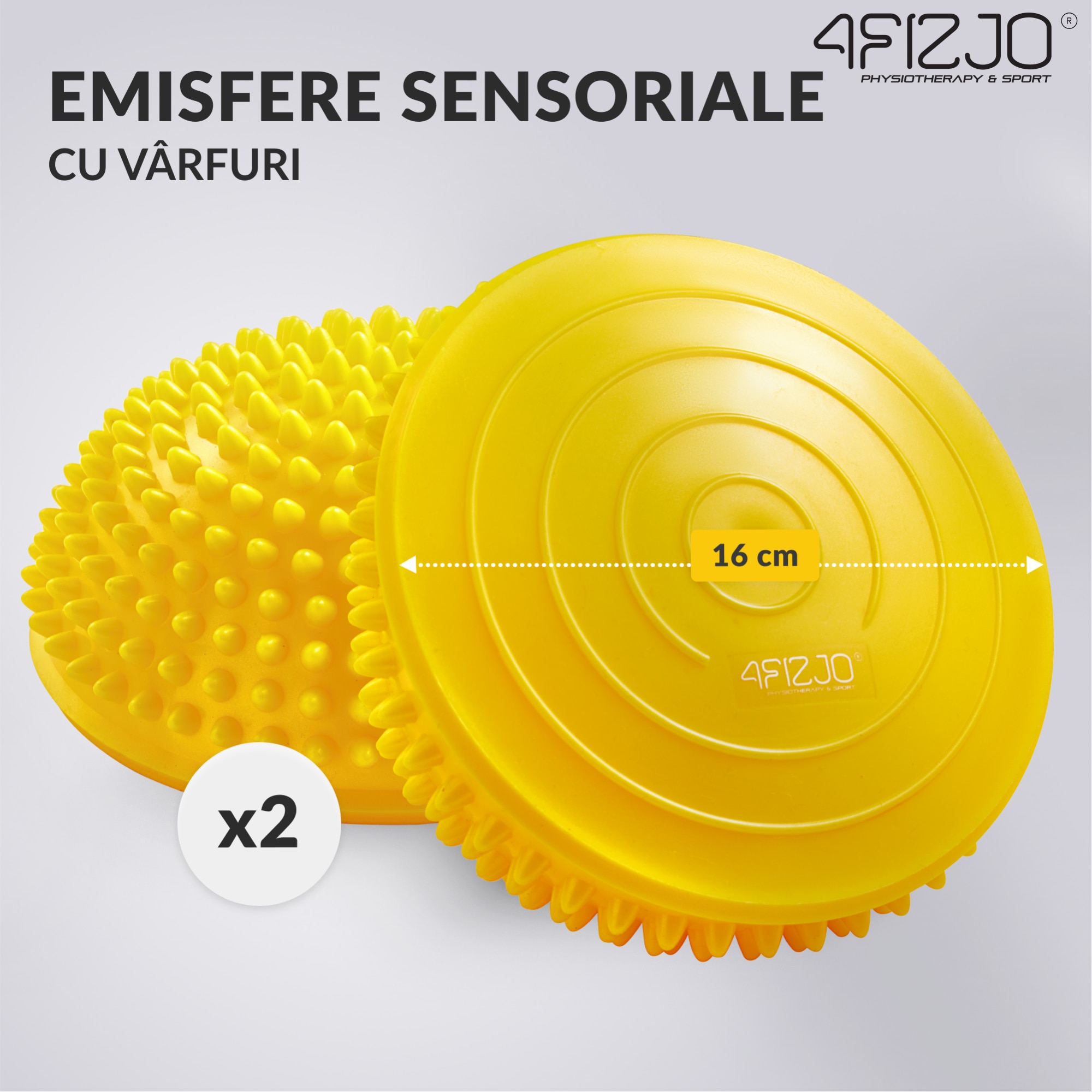 Set 2 de emisfera senzoriala cu tepi, 4FIZJO, pentru masaj, reabilitare ...