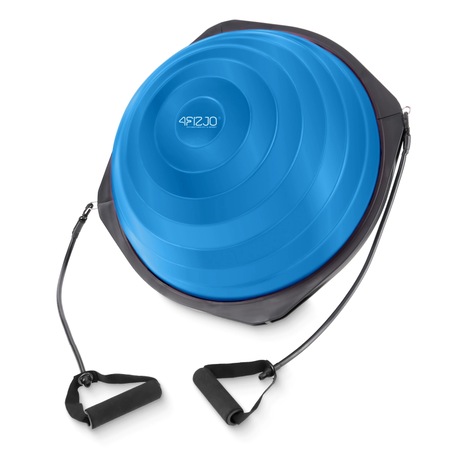 Minge fitness BOSU pentru echilibru, cu extensoare si pompa inclusa ...