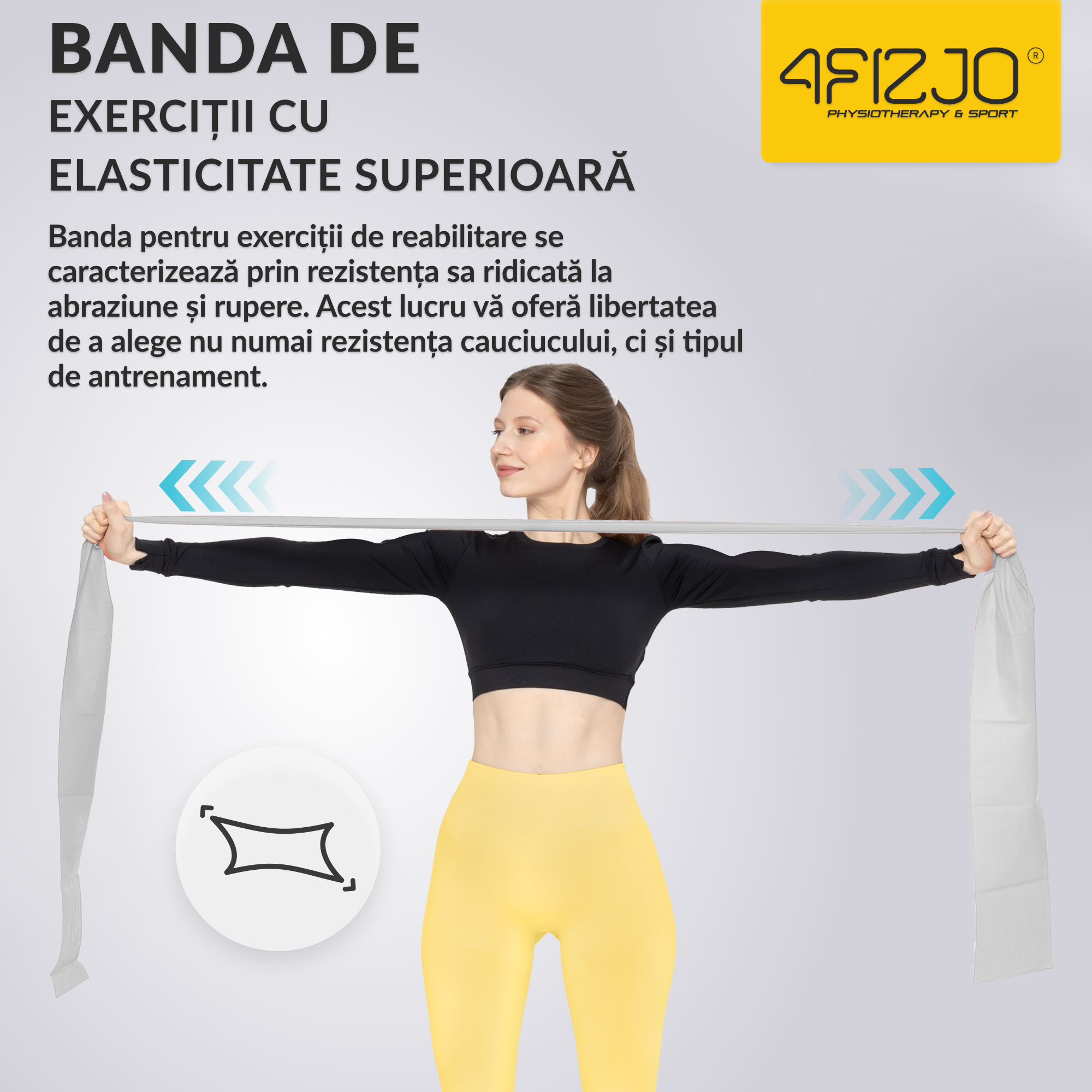 Banda de reabilitare cu rezistenta plata din latex 4FIZJO pentru ...