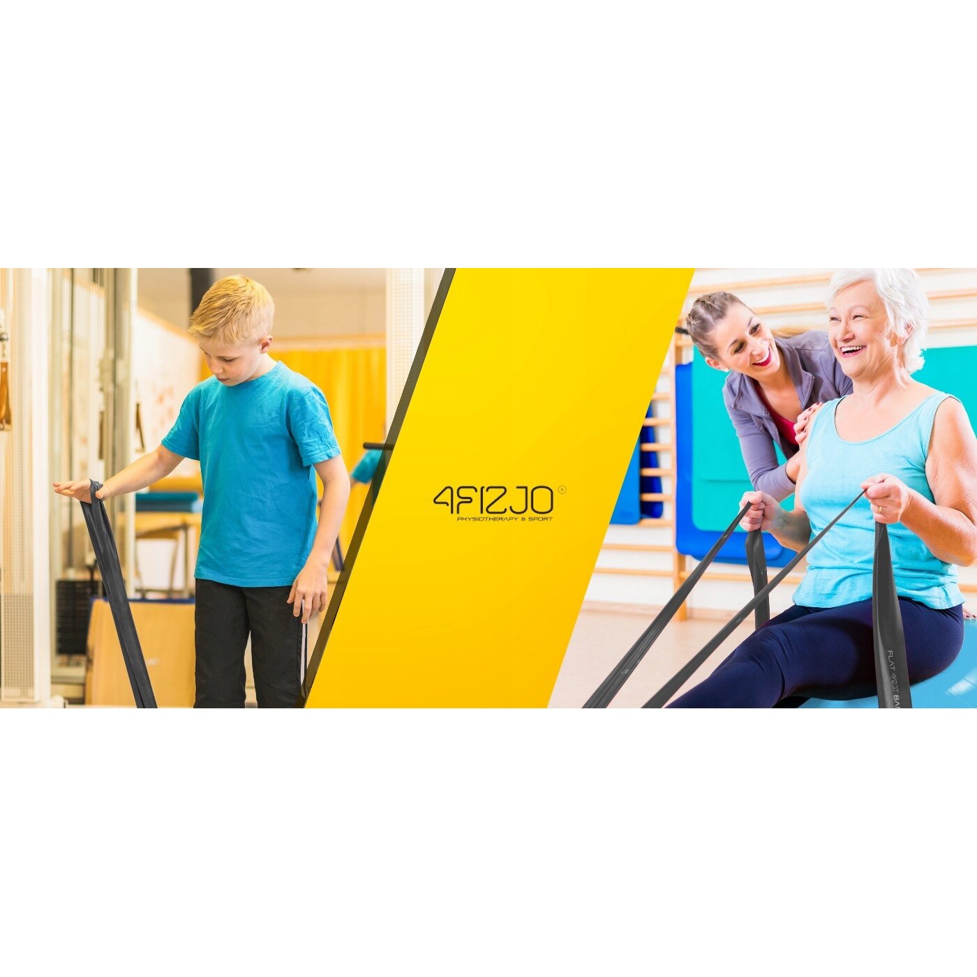 Banda de reabilitare cu rezistenta plata din latex 4FIZJO pentru ...