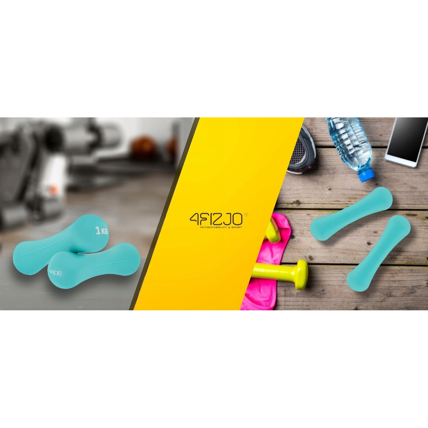 Set de 2 gantere de fier pentru antrenament de forta si fitness, intarire musculara, vinil, 2x ...