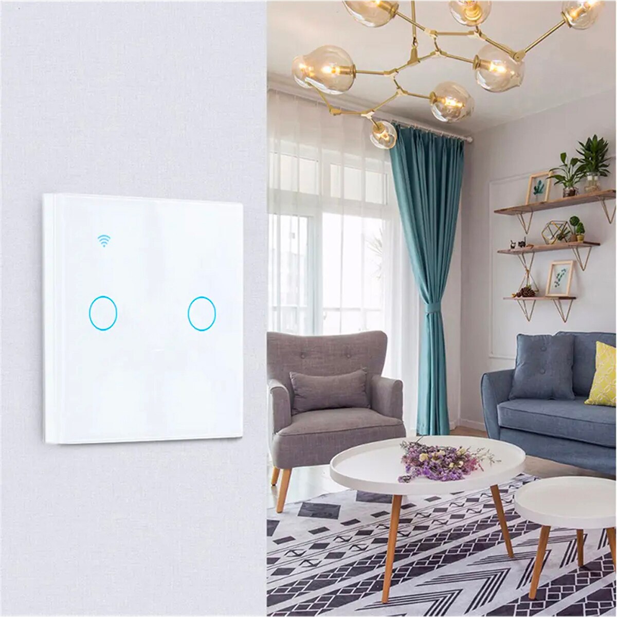 Intrerupator inteligent cu touch, Wi-Fi, Bluetooth, Control vocal ...