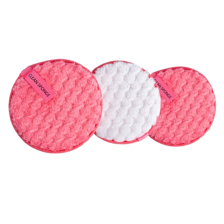 Set 3 dischete demachiante, Poliester, 11.5 cm, Roz/Alb - eMAG.ro