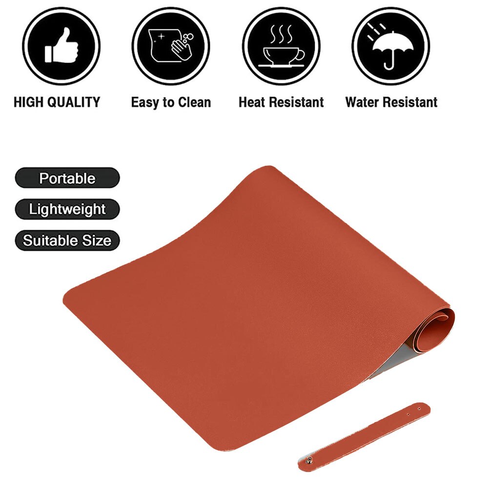 Mouse Pad si suport de birou, PVC/Piele ecologica, 40x80cm, Maro - eMAG.ro