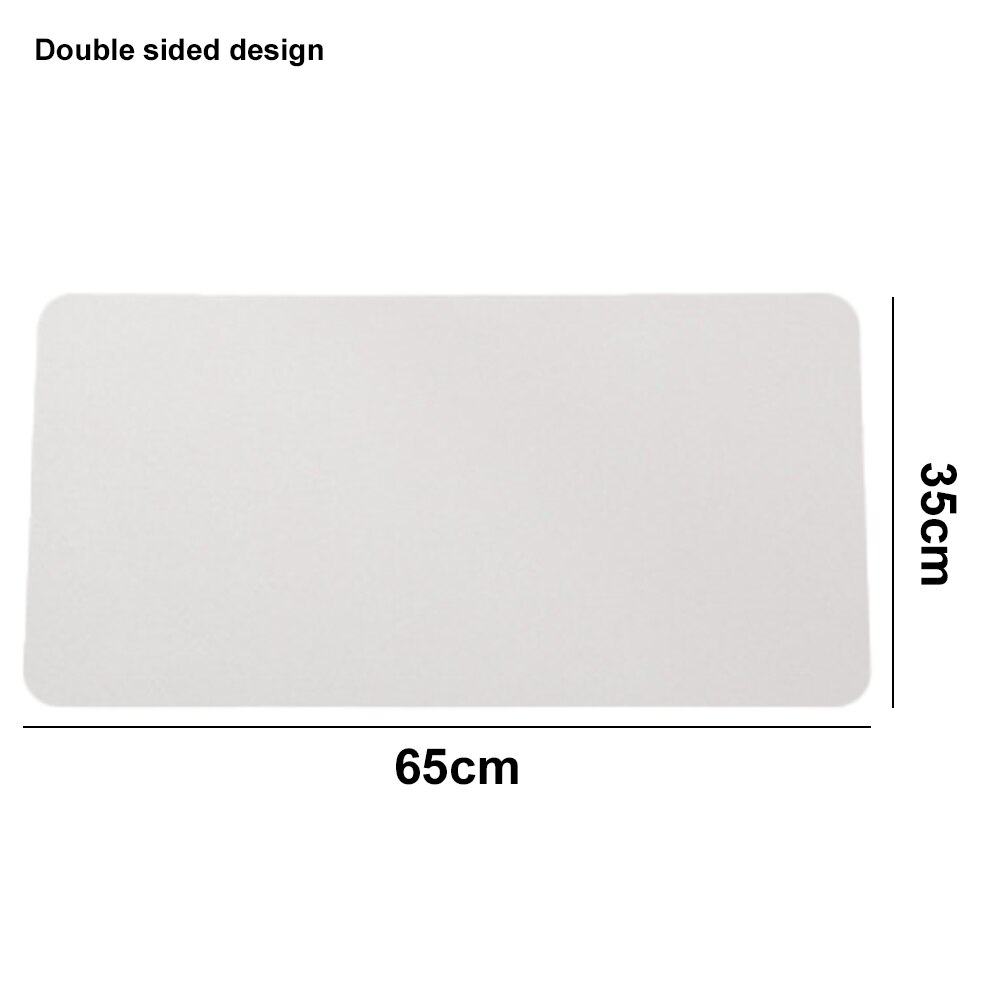 Mousepad, Piele ecologica, Rezistent la apa, 65x35 cm, Alb - eMAG.ro