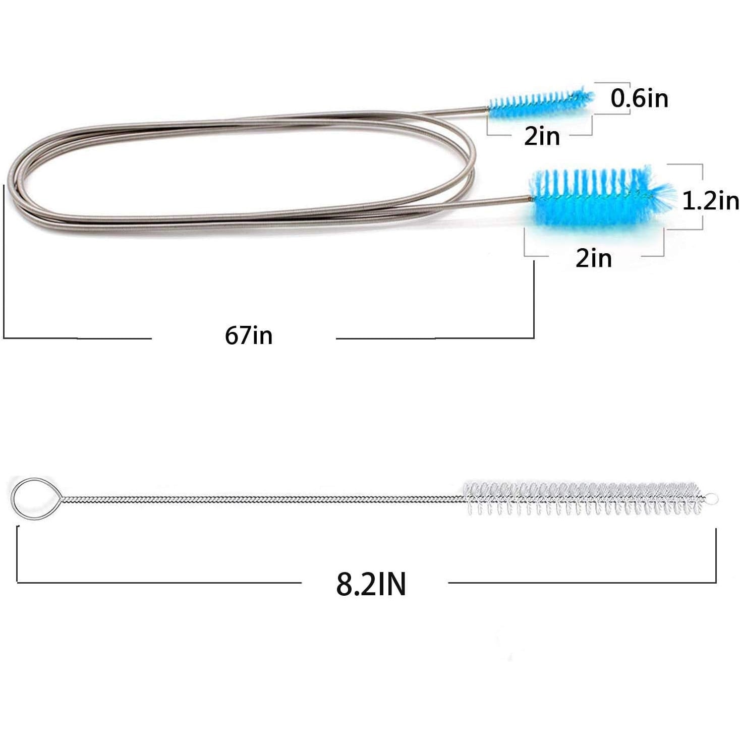 Perie flexibila de scurgere, 67 inchi si 2 perii de curatare cu paie de ...