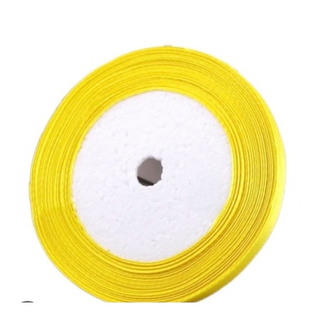 Panglica satinata, latime 1 cm, 1 rola 22.9 m galben - eMAG.ro