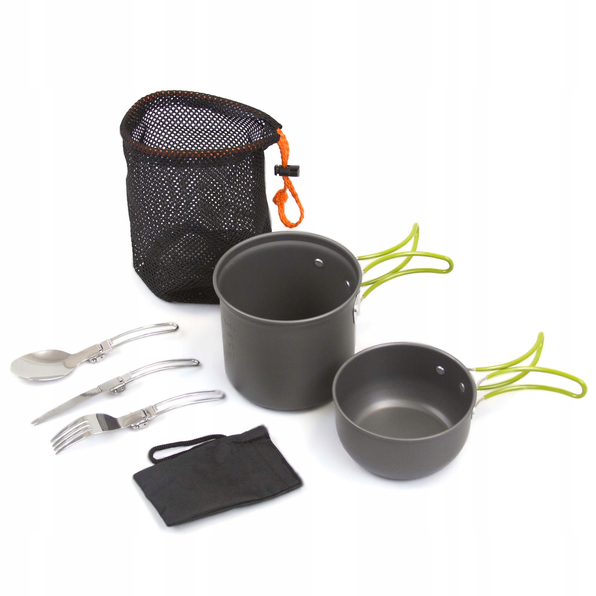 Set 2 oale cu accesorii, Mountain Goat, Aluminiu, 800/400 ml, Gri/Verde ...